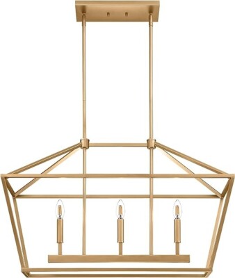 MOTINI 3-Light Kitchen Island Lantern Pendant Linear Chandelier Gold ...