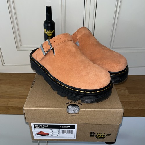 Dr Martens, Zebzag Mule, Orange Zest Size Uk 8 Eu 42 + Brand New Sude ...