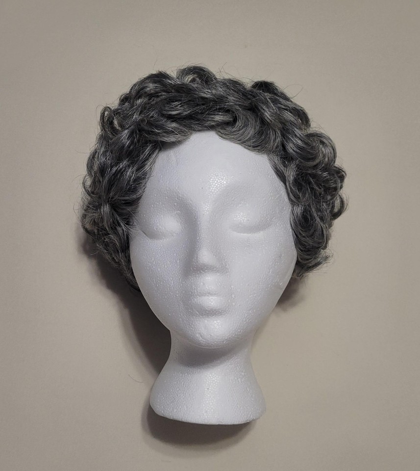 VTG Jon Renau Dynel Plus Gray Curly Wig Made in Hong Kong Costume ...