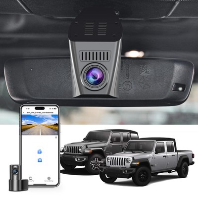 Front 4K & Rear 1080P Dash Cam Custom Fit for Jeep Gladiator JT 2020 ...