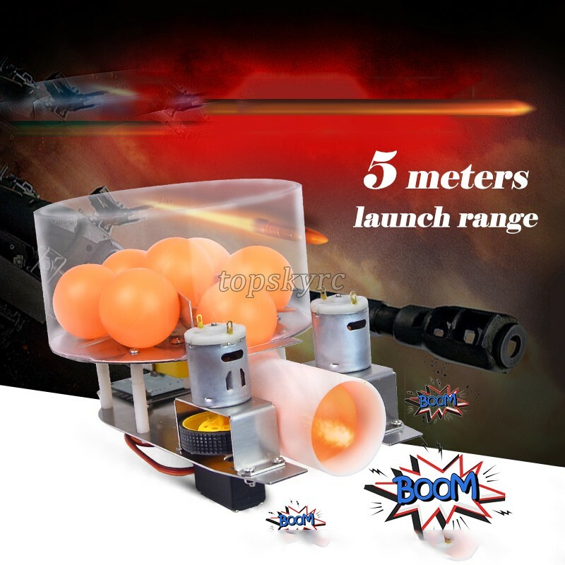 RC Tank Turret 180° Rotating Ping Pong Ball Shooter for RC Tank Chassis ...
