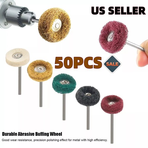 50*Metal Polishing Buffing Wheel Burr Kit for Dremel Rotary Tool ...