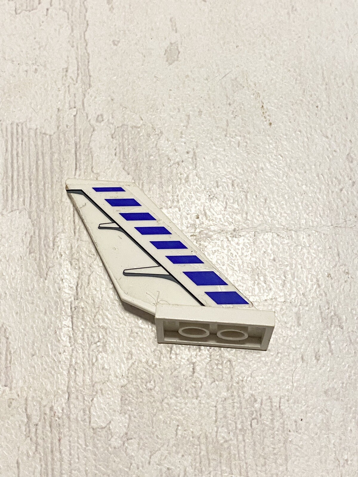 1x LEGO Tail Wings 6x2x4 White Sticker Right Stripes Blue 7700 ...