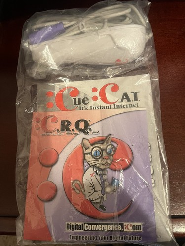 Vintage Cue Cat Reader Barcode Scanner w/ CD + Booklet Mac C.R.Q. | eBay