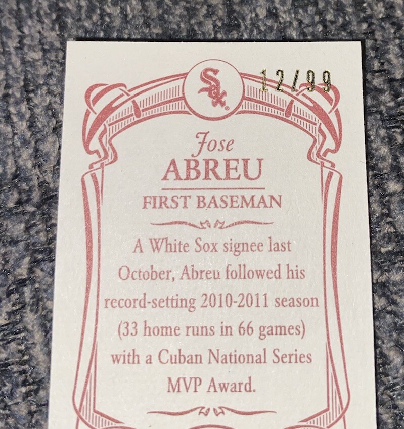 2014 TOPPS GYPSY QUEEN MINI RED JOSE ABREU ROOKIE /99 WHITE SOX #320 ...