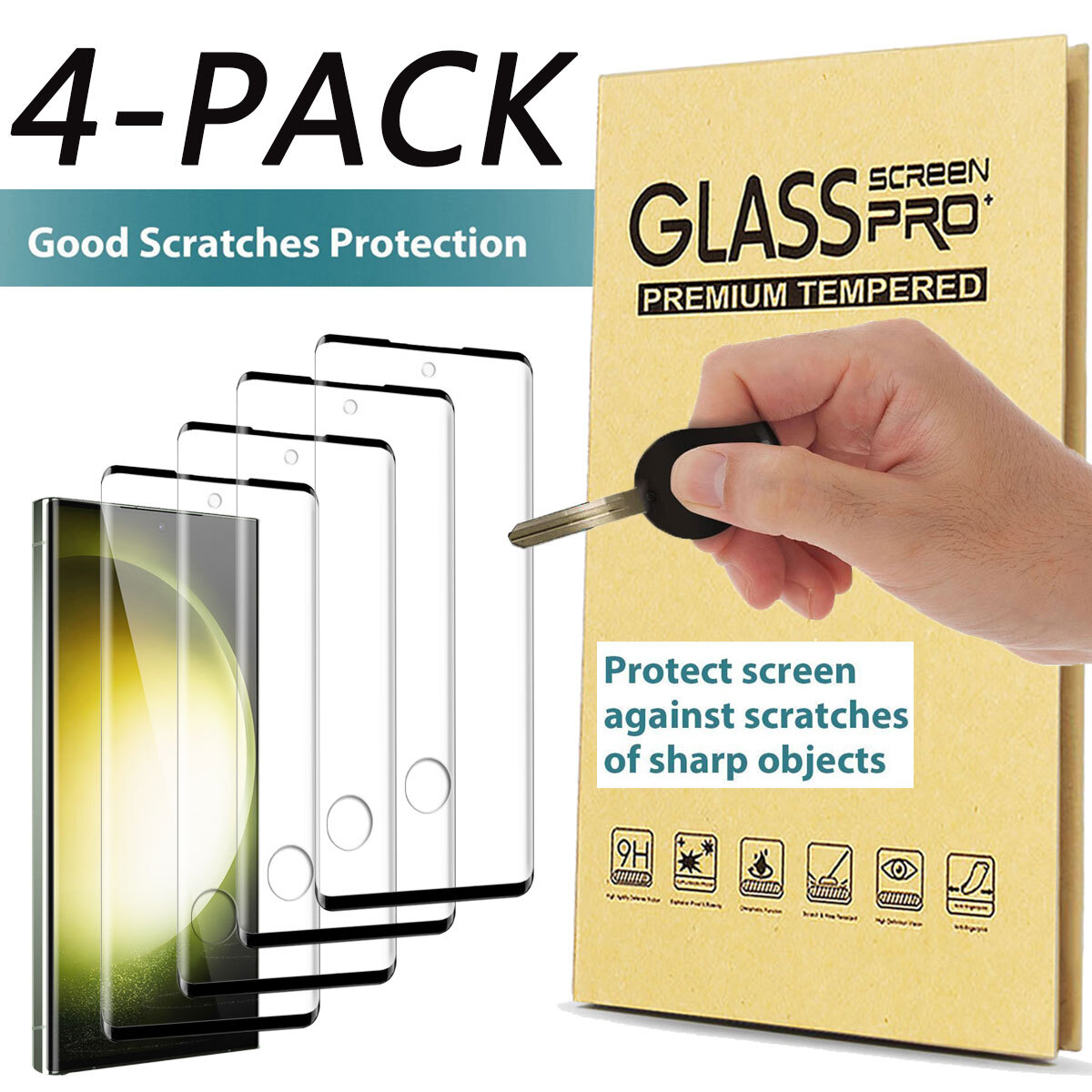 Clear Tempered Glass Screen Protector For Samsung Galaxy S22 S23 Ultra ...