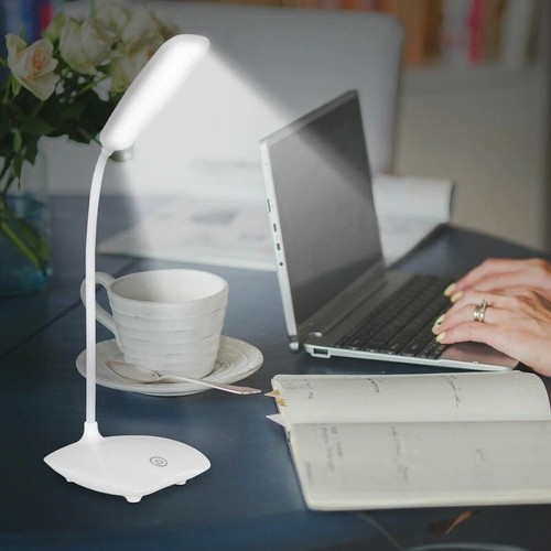 Dimmable LED Desk Light USB Rechargeable Bedside Reading Light Foldable ...