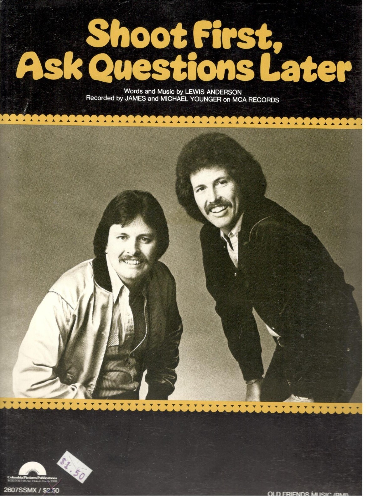 JAMES AND MICHAEL YOUNGER "SHOOT FIRST, ASK QUESTIONS LATER" SHEET ...