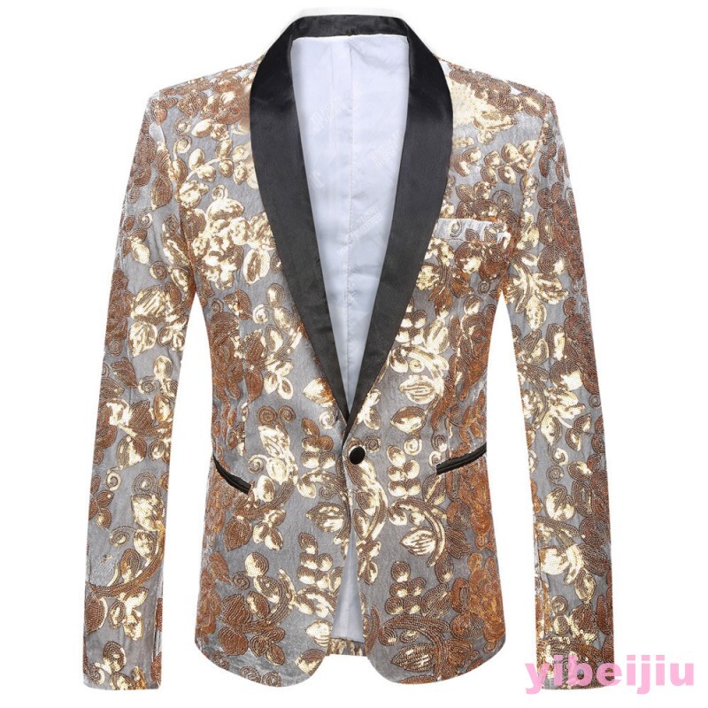 Men's Blazers Formal Dress Suits Costume Party Banquet Bling Sequins ...