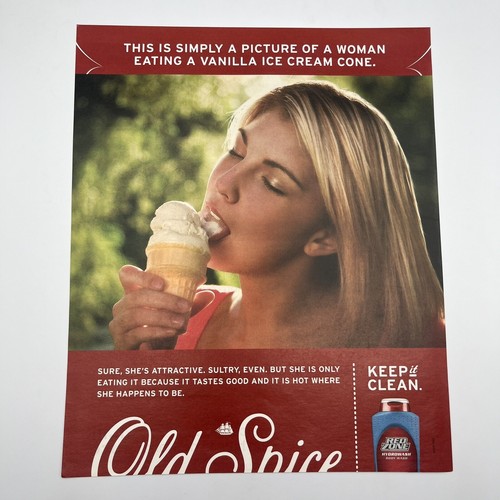 Old Spice Red Zone Body Wash 2007 Print Ad 10"x12" ice cream cone keep ...