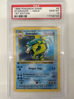 1999 Pokemon Base Set Gyarados #6 1ST Edition PSA 10 | eBay