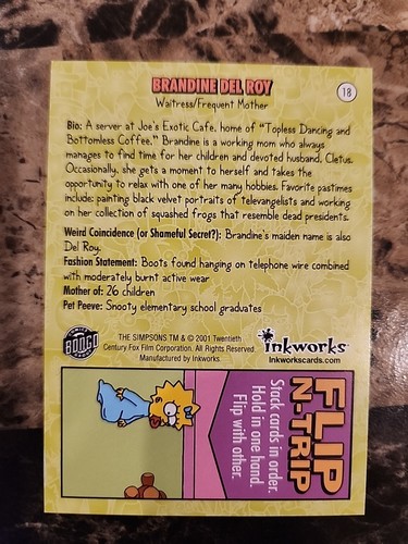 The Simpsons Mania 2001 Inkworks #18 Brandine Del Roy | eBay