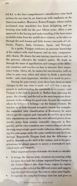 Robert Finigan's Essentials of Wine by Robert Finigan (1987, Hardcover ...