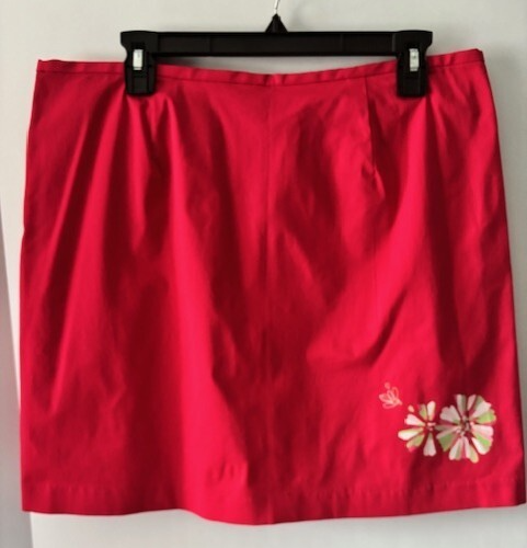 Liz Golf By Liz Claiborne Golf Skirt/Skort Red Floral Print Pockets ...