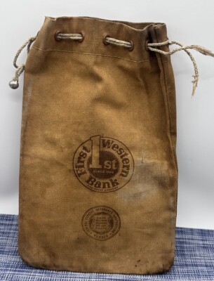 Vintage First Western Bank & Trust Co Money Deposit Cloth Canvas ...