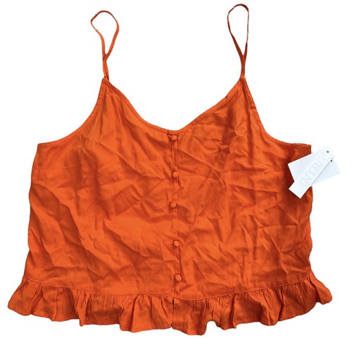 Abound Rayon Orange Fluro Ruffle Tank Top S | eBay