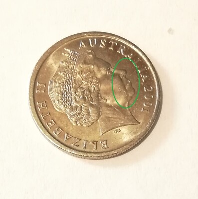 2001 Australian 5 Cent Coin - Cud Error on the Obverse | eBay Australia
