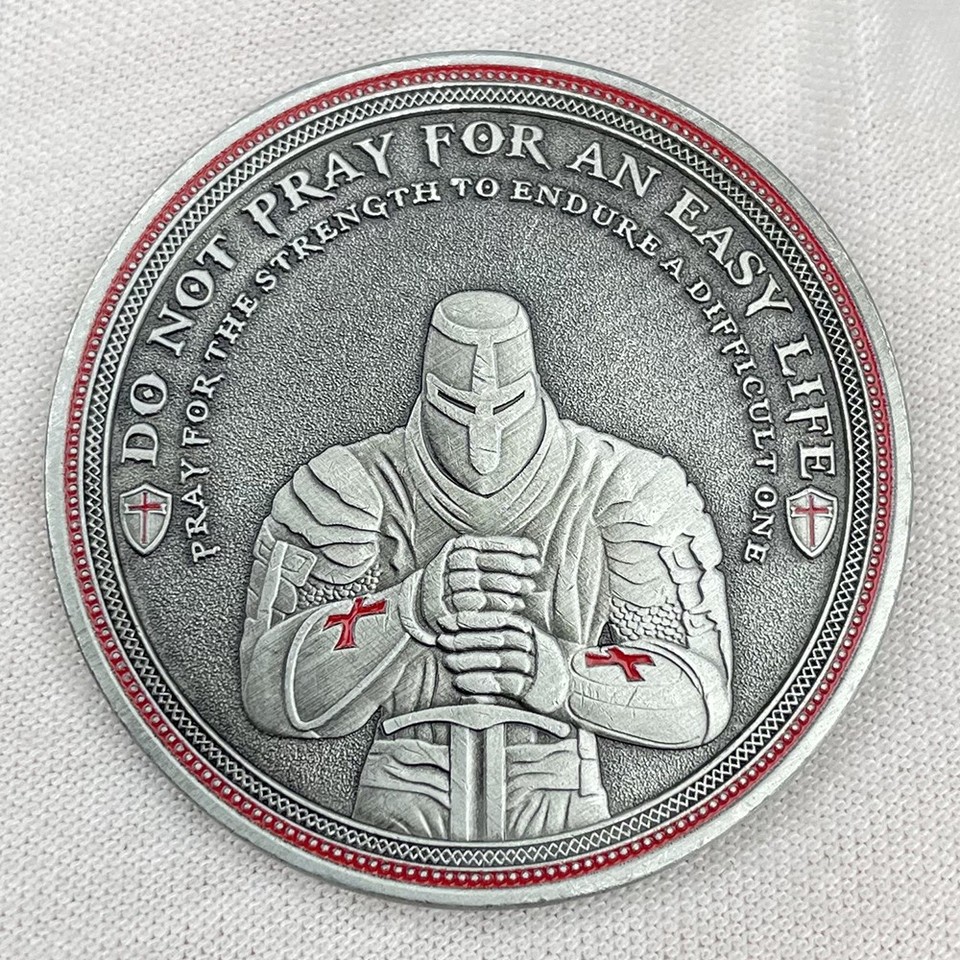 Knight Templar Challenge Coin Red Cross Crusaders Medal Creed Token in ...