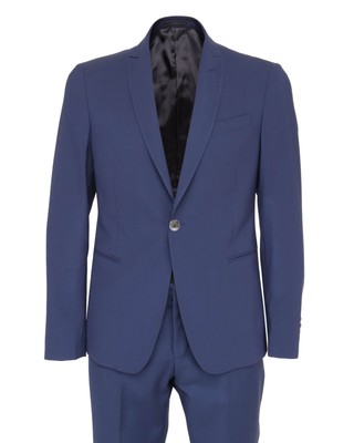 NWT PAL ZILERI SUIT Cerimonia peak lapel blue lightweight wool luxury ...