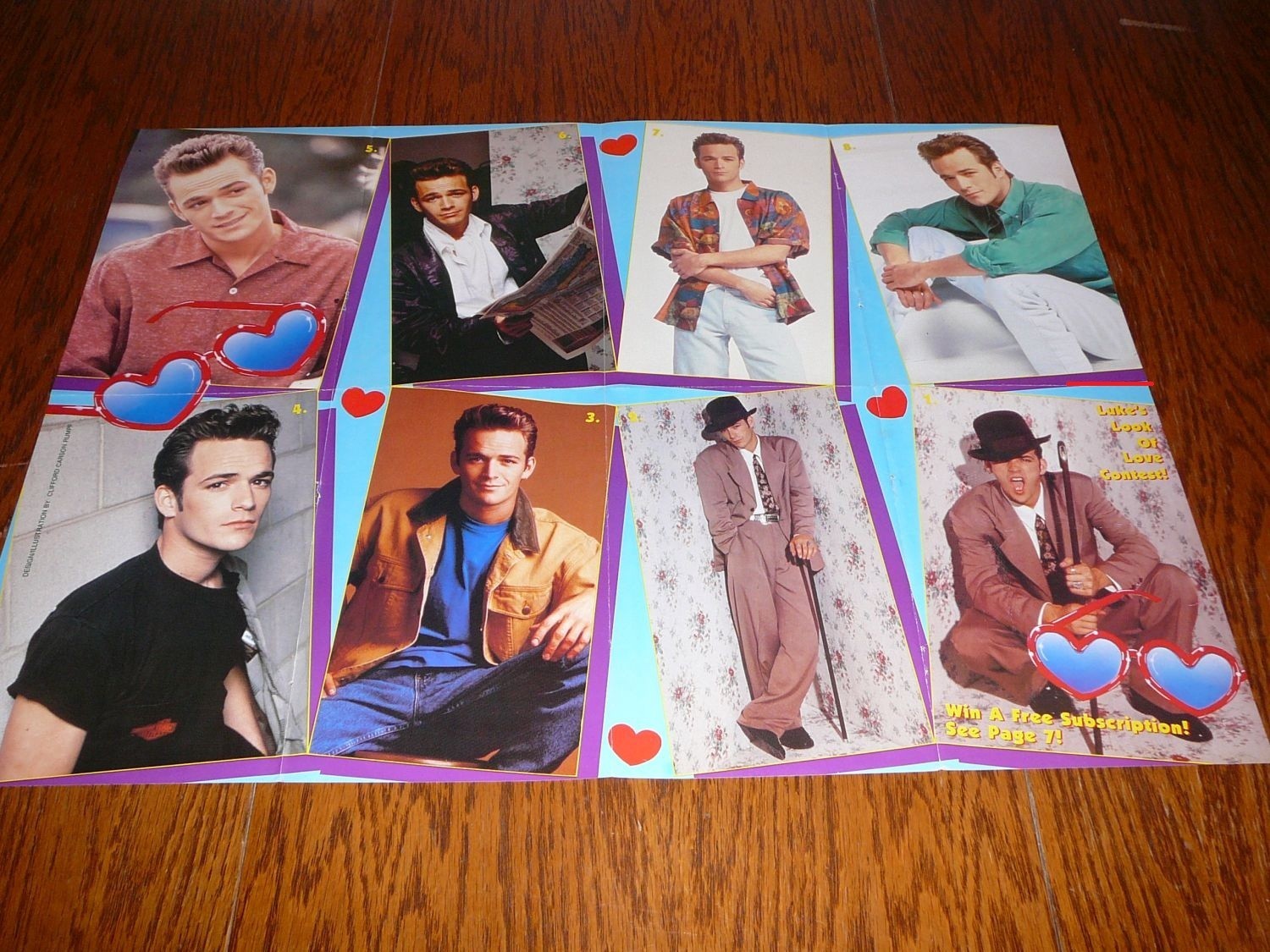Luke Perry poster 8 different photos pictures Dylan McKay Beverly Hills ...