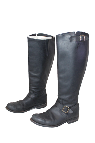 Engineer High Tall Heavy Cowhide Leather Engineer Boots Riding Black ...