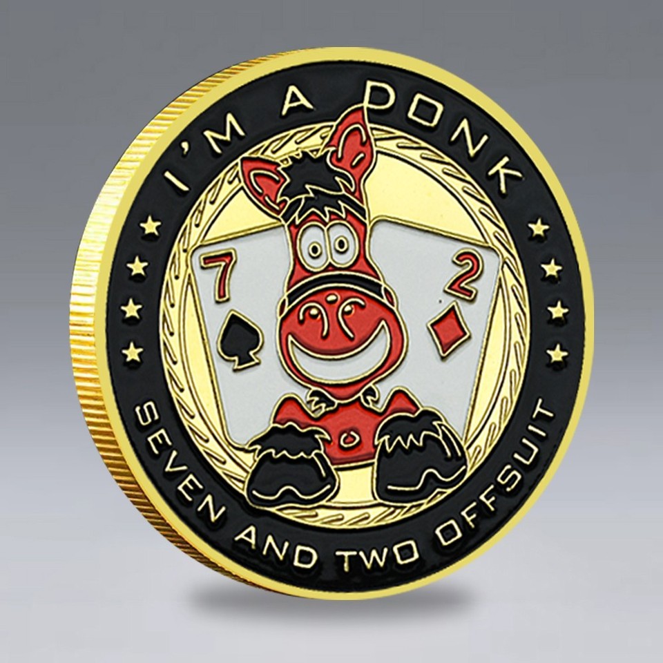 I’m a Donk 7-2 Offsuit Poker Card Guard Coin Funny Donkey Chip ...