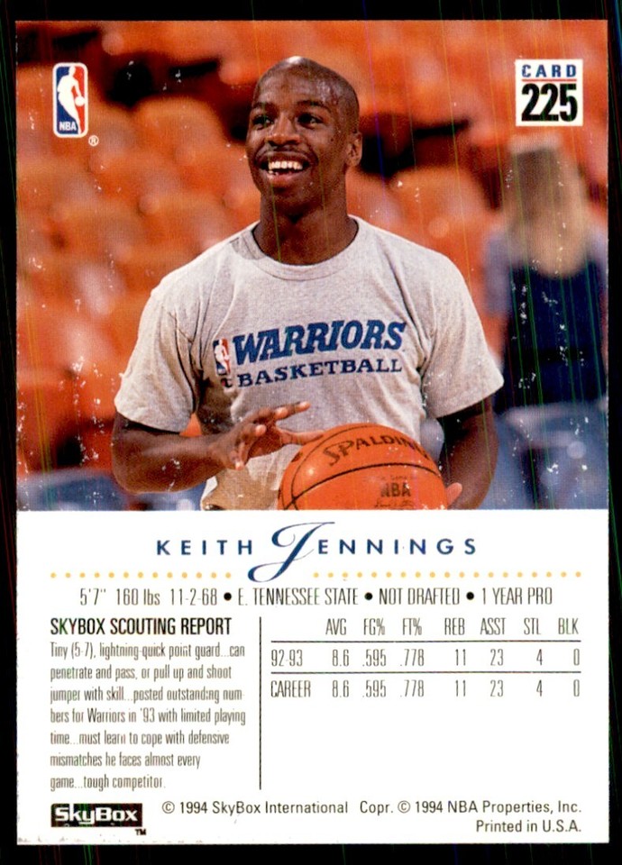 1993-94 SkyBox Keith Jennings A Basketball Cards #225 | eBay
