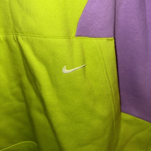 Men's Nike Sportswear Color Clash Pullover Hoodie Sz L Purple Lime ...