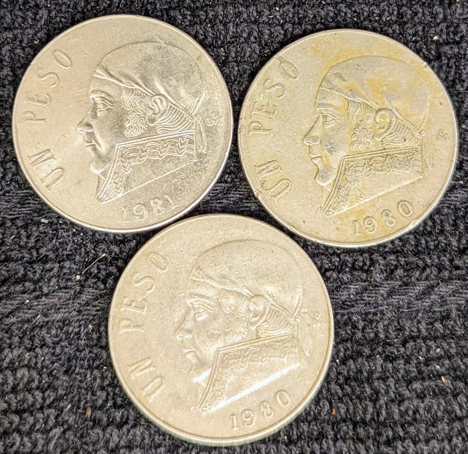 LOT OF (3) MEXICO 1 UN PESO COINS (2) 1980, 1981 | eBay