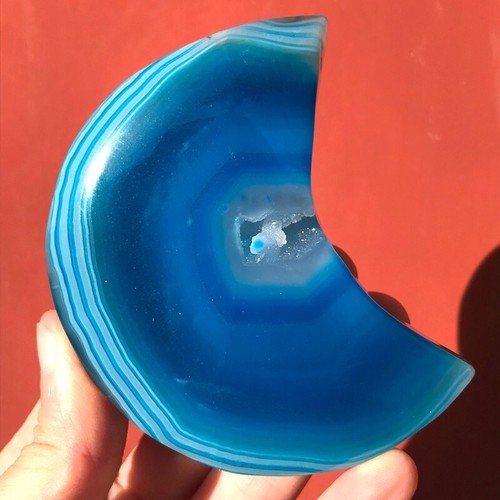 230G Rare Blue Agate Quartz Moon Crystal Quartz Specimen Mineral ...