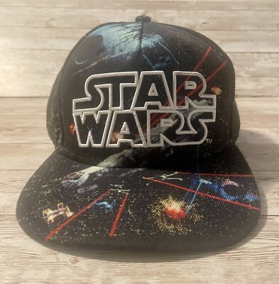 Star Wars Cap Flat Billed Hat RN#115665 Han Solo Chewie Vader Galaxy ...
