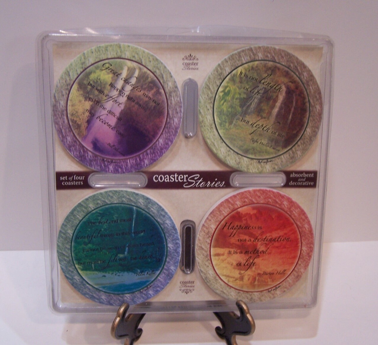 Thirstystone Coaster Stories Set of 4 Coasters Famous Quotes Artwork D ...