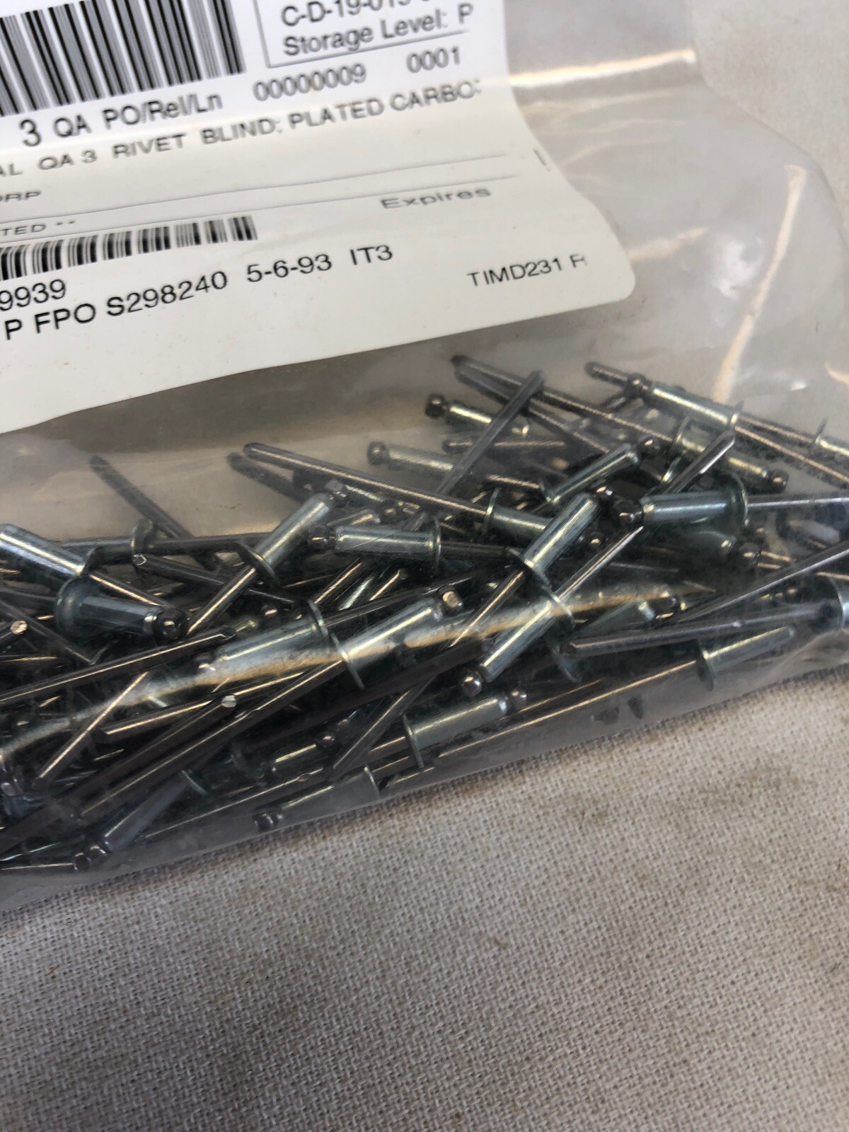1/8" x 1/4" USM Corp Typical Open End Blind Rivet SD44BS Lot of 1500 | eBay