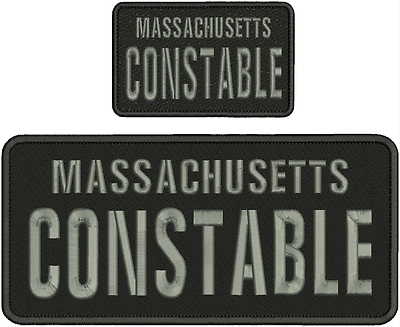 massachusetts constable embroidery patch 5x11 aand 3x5 hook on back | eBay