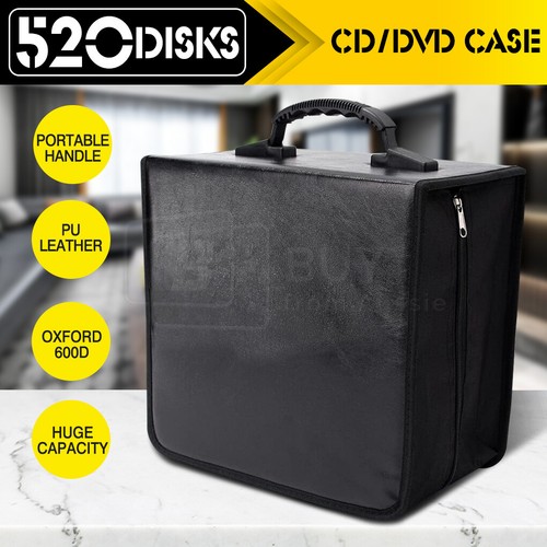 PU Leather CD DVD Storage Cases Portable Wallet Bags Holder 520 Discs ...