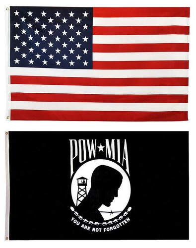Mission Flags 3x5 ft. 2-Pack US American and US POW MIA You Are Not ...