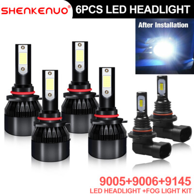 For Toyota Matrix 2003-2008 - 6X White Combo LED Headlights Fog Lights ...