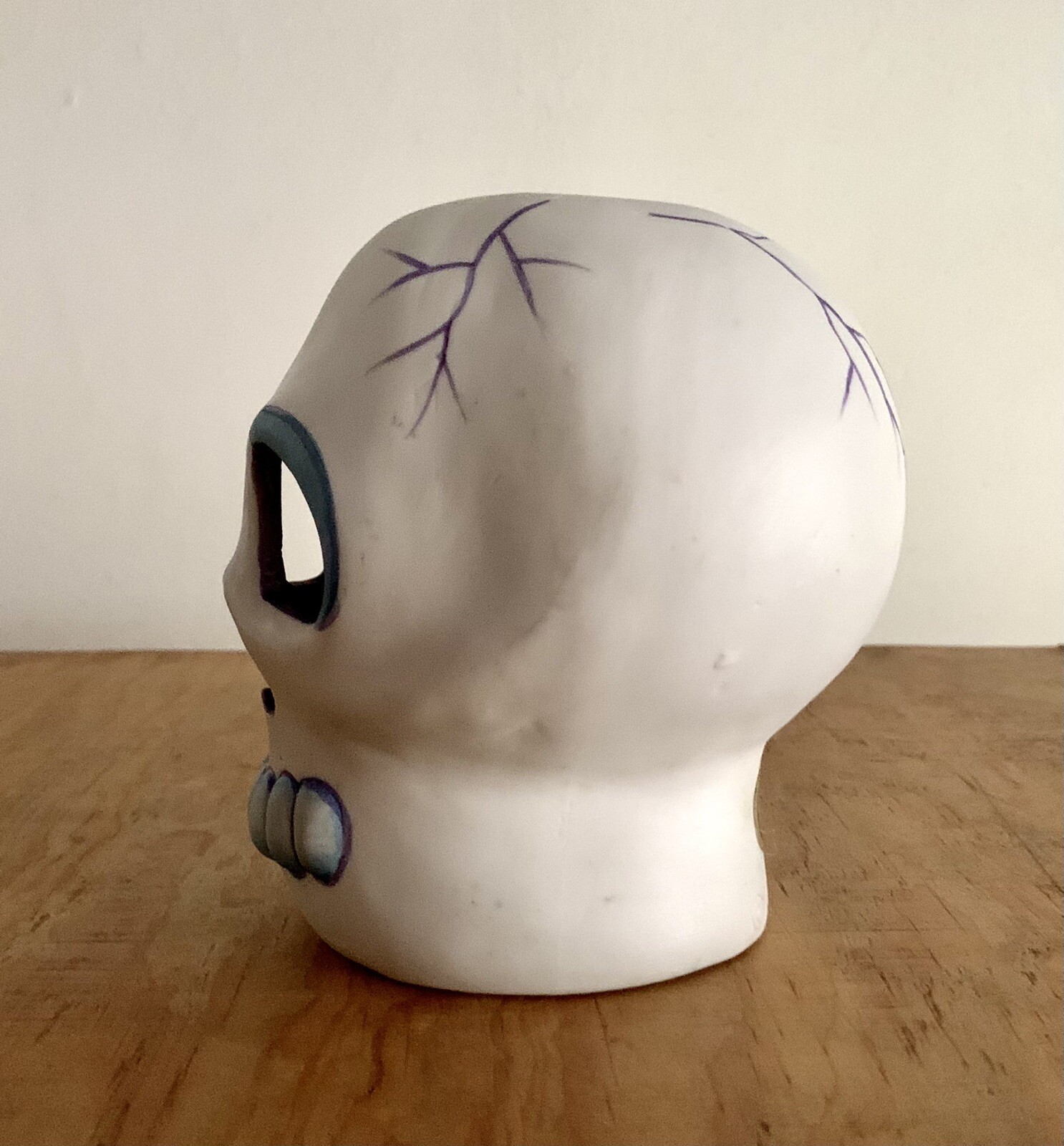 VINTAGE HALLOWEEN AMSCAN, INC PAINTED CERAMIC SKULL, DAY OF THE DEAD | eBay