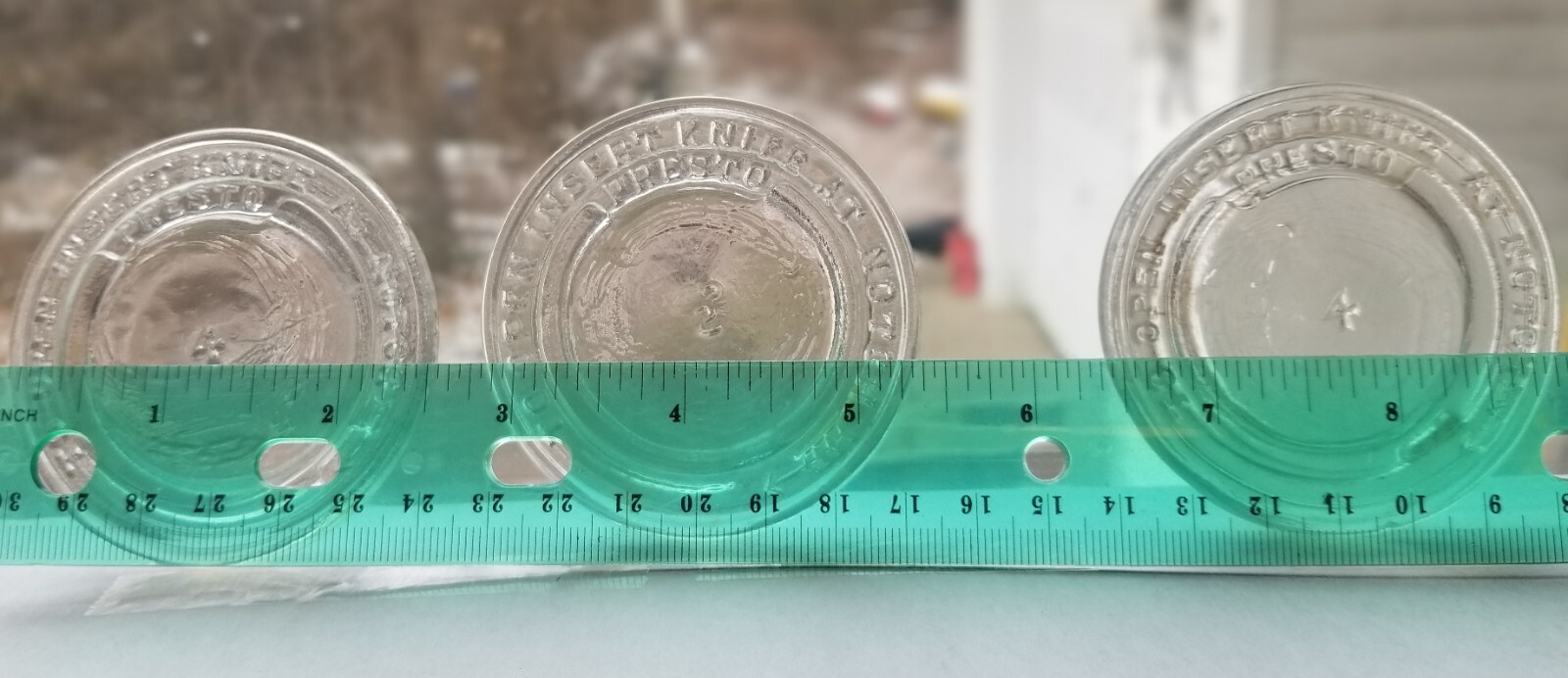 3 Vintage Presto Canning Jar Glass Inserts Insert Knife at Notch 2.5" 2 ...