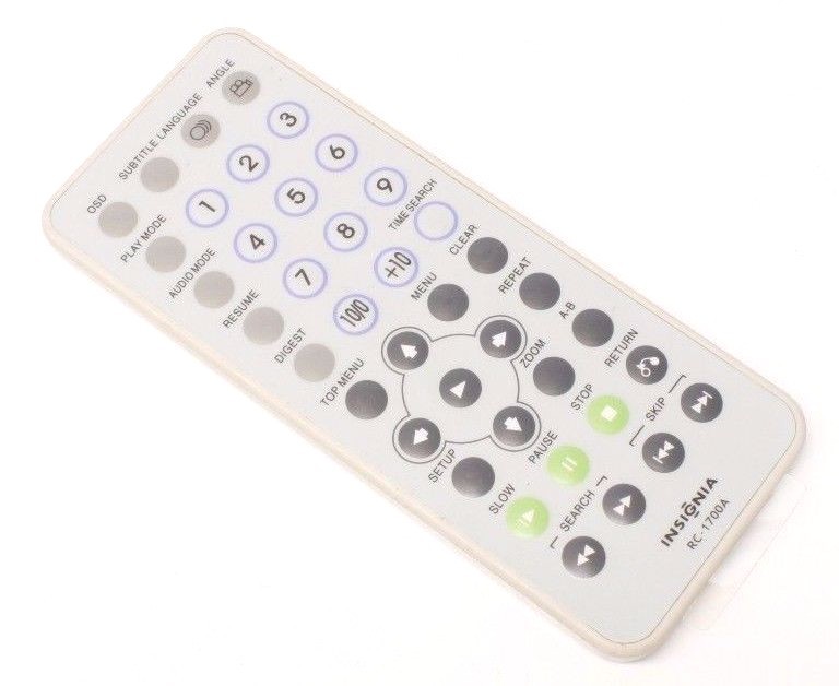 Insignia RC-1700A Remote Control for DVD Player I-PD1020, I-PD720, IS ...