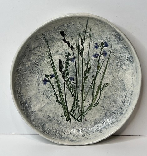 Vintage Salt Marsh Art Pottery Wildflowers Design Dish/Wall Hanging ...