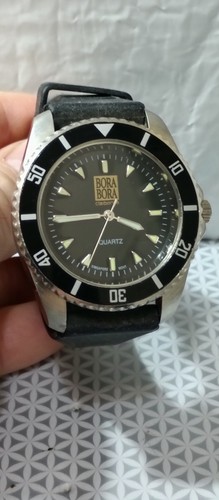 CLAIBORNE Bora Bora Men's Watch Silver Tone Rubber Band Quartz 40 mm | eBay