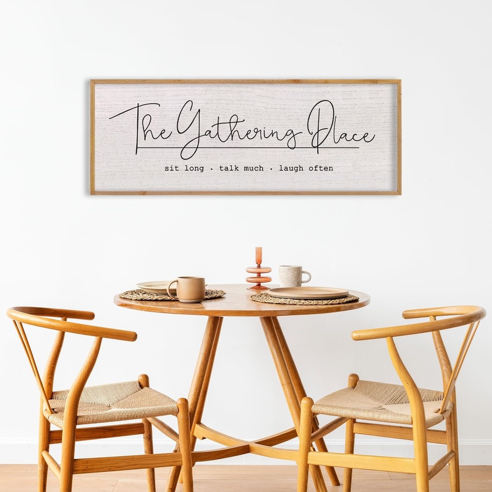 The Gathering Place Sign Wall Art Decor 40"x15" Rustic Farmhouse ...