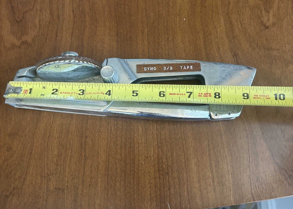 1960's DYMO Chrome Metal Midgie Matic Label Maker With Wheel Vintage ...