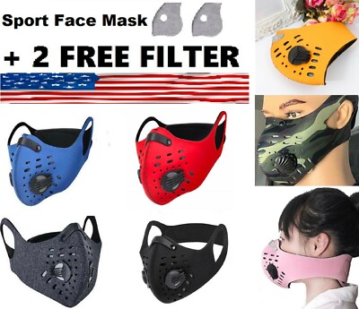 Reusable Neoprene Face Mask with Dual Air Filter Breathing Valve ...