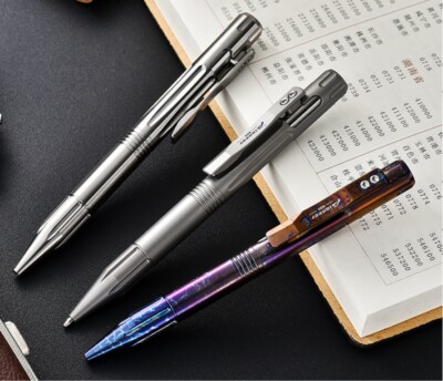 Titanium Ballpoint Pen EDC Pocket Pen Bolt Action Business Office ...