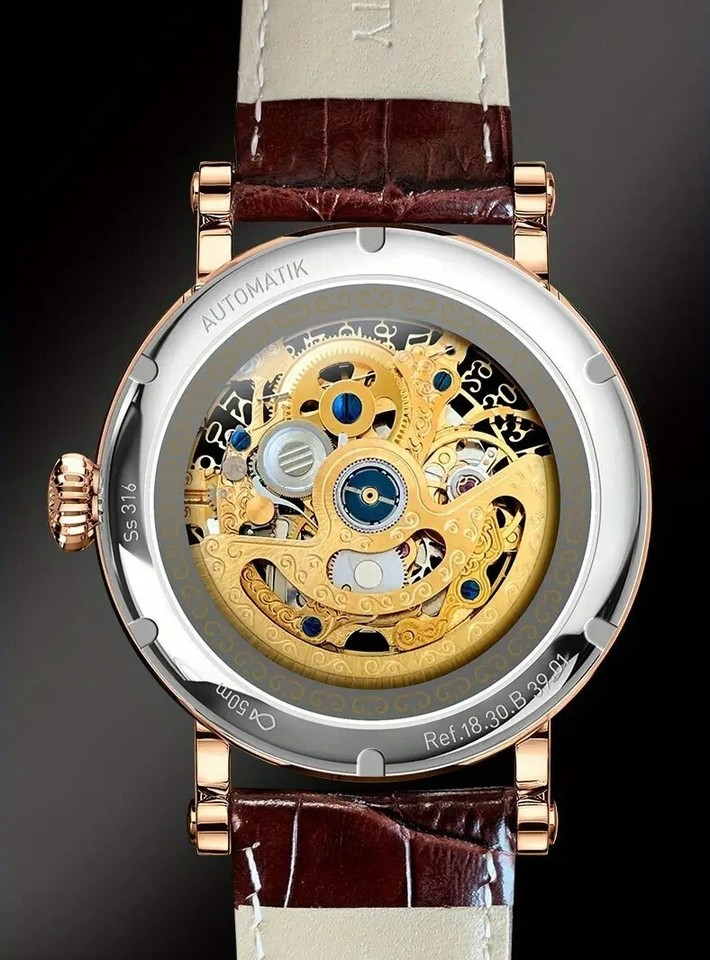 New LOBINNI Men's Watch Rhinestone Luxurious Mechanical Watch - Silver ...
