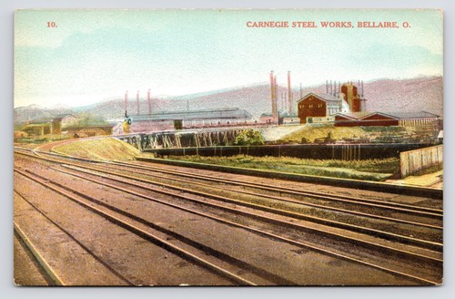 Carnegie Steel Mills Factory Railroad Bellaire Ohio OH Antique c1908 ...