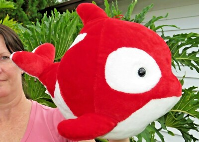 LARGE RARE Classic Toy Company Big Red Fish Plush Stuffed Animal Doll ...