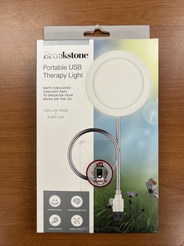 Brookstone PORTABLE USB Therapy Light Lamp 100% UV Free + 2000 Lux NEW ...